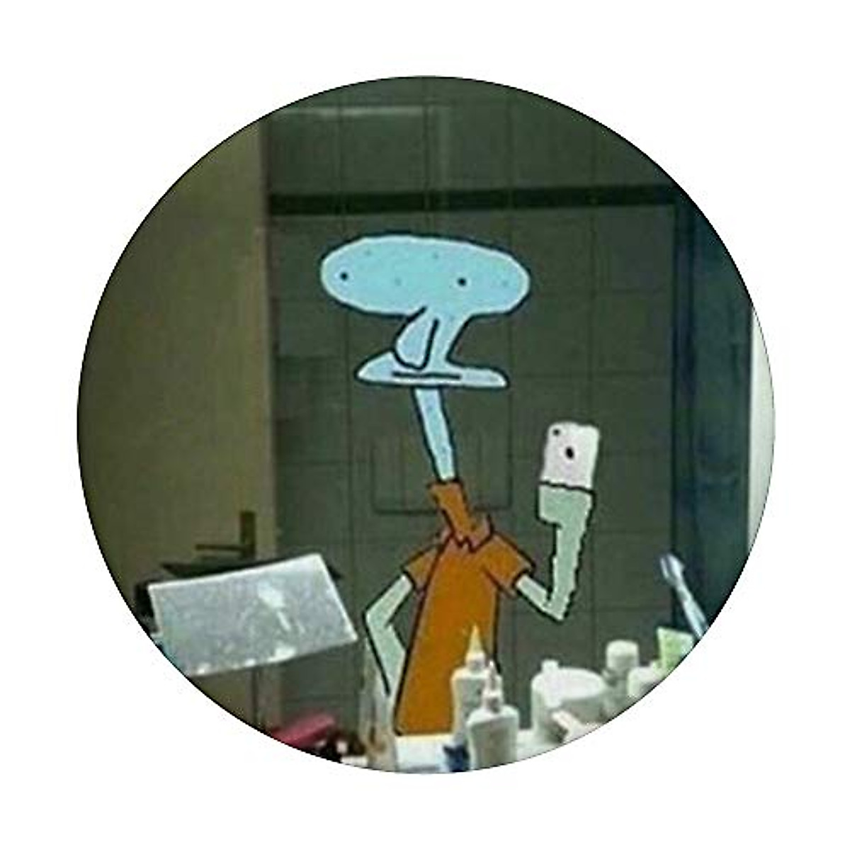 Funny Mirror Selfie Cartoon Felt Cute Lol Meme Picture Art PopSockets PopGrip: Swappable Grip for Phones & Tablets