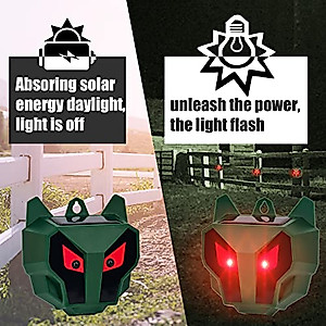 Solar Animal Repellent, Animal Repeller to Keep Skunk, Deer, Raccoon, Coyote, Fox Away from Garden Yard Farm Chicken Coop, 2Pack Deer Repellent Devices