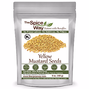 The Spice Way Yellow Mustard Seed - (6oz) whole seeds for Pickling, resealable bag