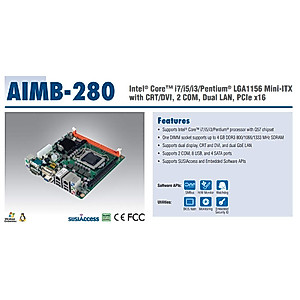 (DMC Taiwan) 1st Gen Intel® Core™ i7/i5/i3/Pentium® LGA1156 Mini-ITX with Q57, CRT/DVI, 2 COM, Dual GbE LAN, 8 USB 2.0, PCIe x16