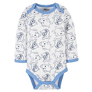 Canticos Unisex-Baby Boys' 2-Pack Long Sleeve Bodysuits, Grey, 3-6 Months