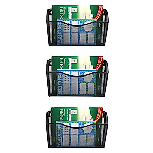 EASEPRES Mesh 3 Pockets File Organizer Hanging File Organizer Vertical Wall File Organizer Holder Rack