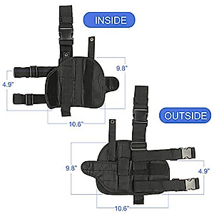 Nehostertfy Adjustable Leg Holster, Black Tactical Thigh Holster for Pistols, Drop Leg Holster Right Hand