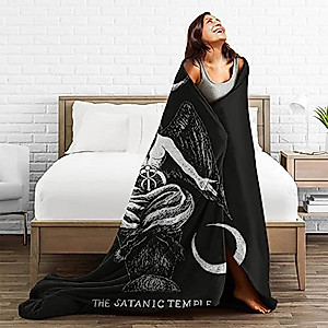 Satanic Demon Devil Ritual Pagan Baphomet Full Fleece Throw Cloak Wearable Blanket Flannel Fluffy Comforter Quilt Nursery Bedroom Bedding King Size Plush Soft Cozy Air Conditioner Blanket