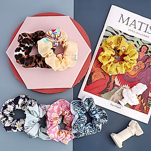 Cehomi 65 Pcs Velvet Hair Scrunchies Hair Bands for Women or Girls,Elastic Soft Ponytail Holder Hair Ties for Birthday, Party, Thanksgiving, Christmas