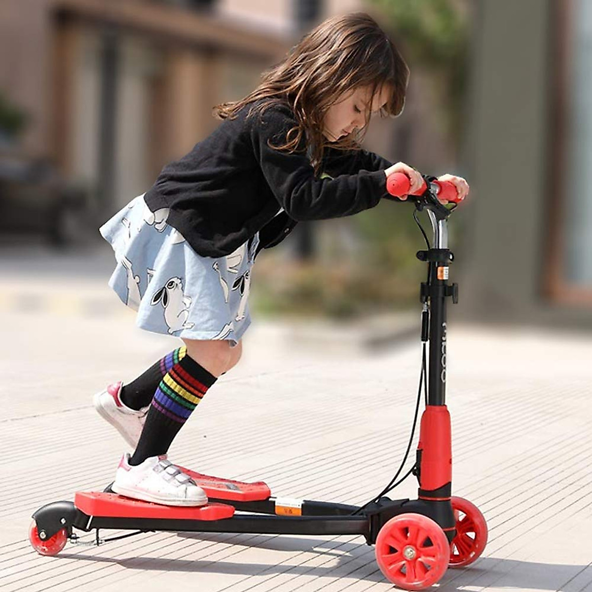 Ygqtbc Scooter for Kids, Kick Scooter with 3 Wheel Scooter for Toddlers Girls & Boys, Safe Lean to Steer with PU Flashing Wheels for Foldable, Adjustable Handles & Lightweight Construction