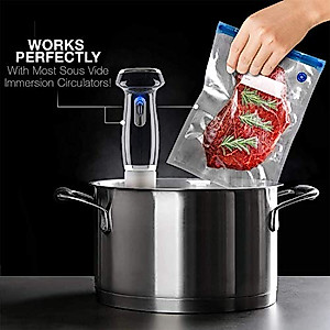 VICARKO Vacuum Sealer Bags, Vacuum Storage Bags, Sous Vide Bags, Reusable Bags, Food Saver Zipper Bags, Upgraded Valve, BPA Free,10 Pcs, 4.3L, 13.5 x 10.5"