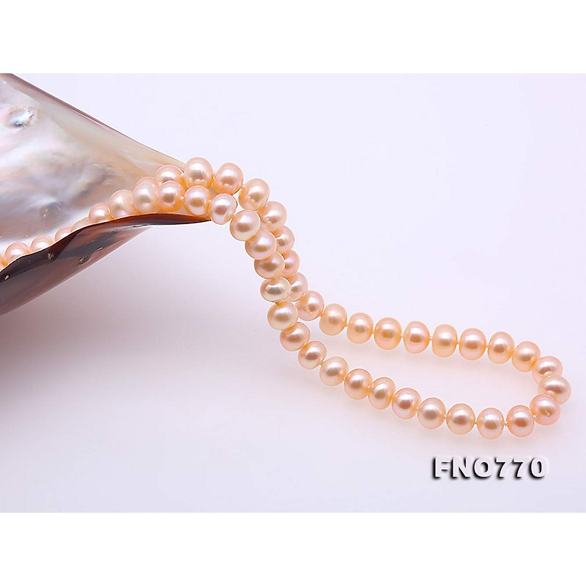 Womens Long Strand Pink Pearl Necklace AA+ 8-9mm Freshwater Cultured Pearl Necklace Sweater Chain 32"