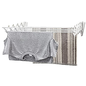 Woolite 24" Wide Collapsible Wall-Mount Drying Rack, Chrome