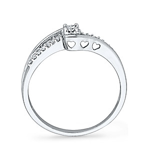 DGOLD 10KT Gold Round Diamond Promise Ring (1/10 CTTW)