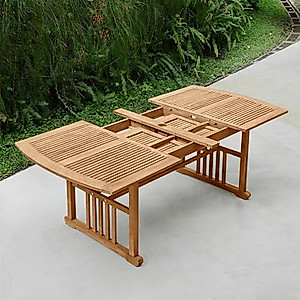 Cambridge Casual Caterina Teak Wood 6-Piece Outdoor Dining Set with Navy Cushion