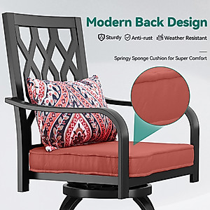 YITAHOME Metal Outdoor Bar Stools Set of 2, Heavy Duty Patio Bar Stools w/Max Bearing 352 Lbs, E-Coated Outdoor Swivel Bar Stools w/Cushion & Pillow for All Weather Patio Deck Poolside, Black