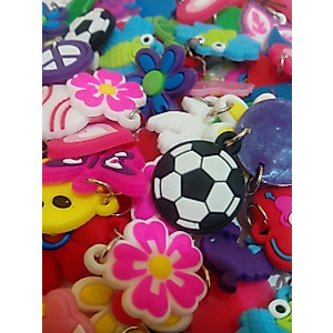 PARK AVE 100 Silicone Charms - Variety Pack - Compatible with All Common Bracelet Rubber Band Loom Kits - Colorful Assorted Designs for Childrens' Jewelry, Arts & Crafts, Party Favor Supplies