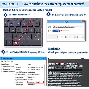 AC14B8K Battery for Acer Predator Helios 300 N17C1 PH315-51 PH315-52 G3-571 G3-572 N18Q13 Nitro 5 AN515 AN515-53 AN515-54 Aspire R5-471T R5-571T R5-571TG Chromebook CB5-571 Swift SF314 4ICP5/57/80