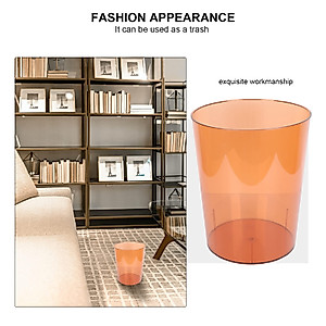 Amosfun Plastic Slim Round Small Trash Can Wastebasket Garbage Container Bin Pot for Bathroom Bedroom Kitchen Home Office Orange