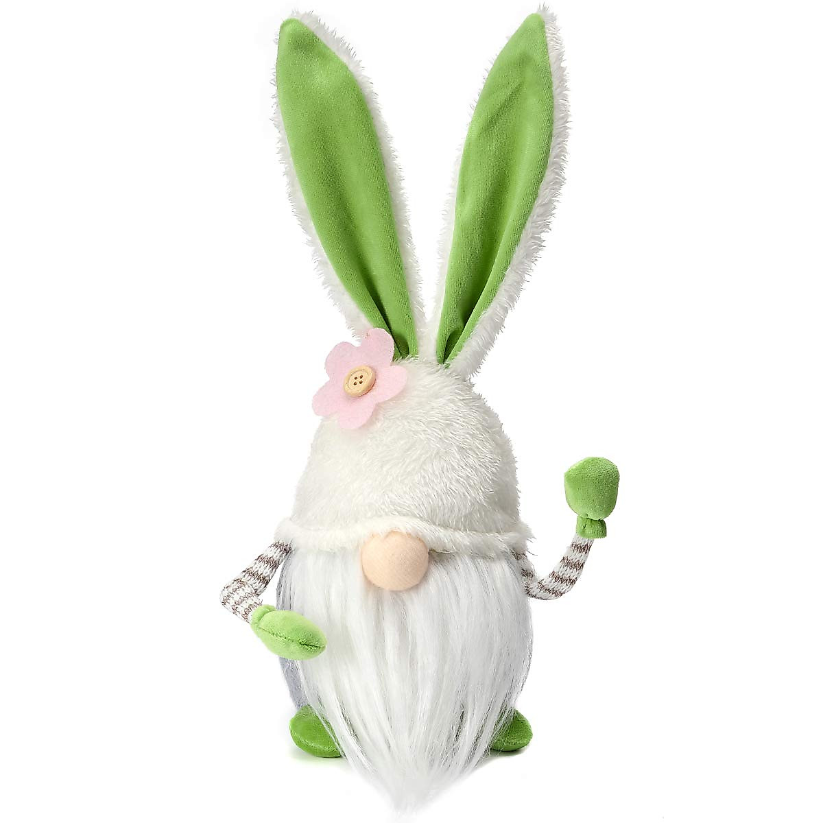 Funoasis Easter Bunny Gnome Spring Gnomes Easter Holiday Home Decoration Gnome Plush Handmade Rabbit Gifts Swedish Tomte Elf (Green Bunny, 13 Inches)