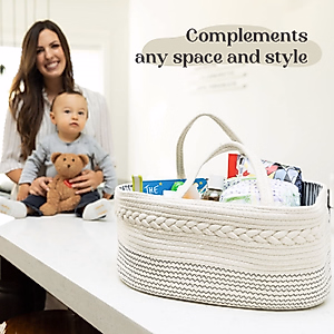 luxury little Baby Diaper Caddy Organizer with Rainbow Felt Letter Board