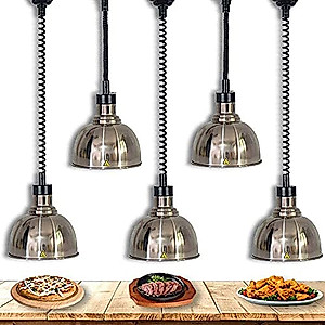 Commercial Heat Lamp Food Warmer Light Food Heat Lamp Warmer, Buffet Heating Light with Infrared Lamp Bulb 250W to Keep Food Warmer, Adjustable Height 60-180cm, Ideal for Kitchen, Restaurant and Cafet