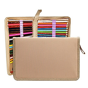 Gullor Fashion Fold Canvas Pencil Case, Black, 36 Holes