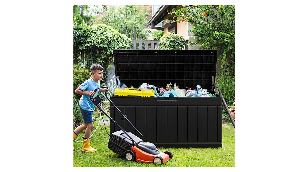 Greesum 82 Gallon Resin Deck Box Outdoor Storage for Garden & Patio