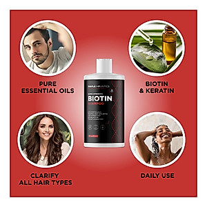 Extra Strength Biotin Shampoo and Conditioner - Volumizing Shampoo and Conditioner Set for Dry Damaged Hair - Moisturizing Biotin Collagen Hair Conditioner and Sulfate Free Shampoo for Thinning Hair