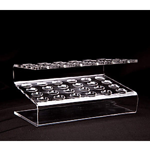 Chris.W 24-Slots Clear Acrylic Paint Brush Display Stand Holder for Colored Pencils, Eyebrow Pencil, Makeup/Nail/Cosmetic Brush, E-Cigarette, Vapor and Pen