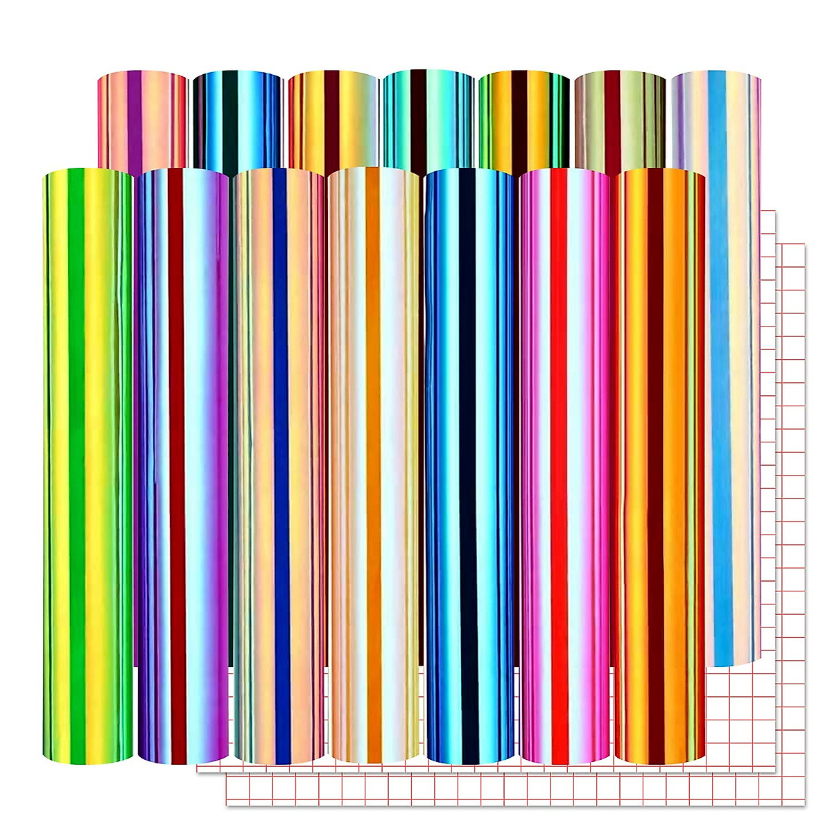 Lya Vinyl 16 Pack Holographic Vinyl Set for Cricut - 12" x 12" Permanent Holographic Vinyl Sheets for Decor Sticker, Party Decoration, Car Decal