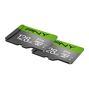 PNY 128GB Elite Class 10 U1 microSDXC Flash Memory Card 2-Pack - 100MB/s, Class 10, U1, Full HD, UHS-I, micro SD
