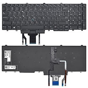 Replacement Keyboard for Dell Latitude E5550 E5570 5550 5580 5590 5591, Precision 3510 3520 7510 7520 7710 7720 Series Laptop with Pointer with Backlit No Frame US Layout