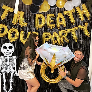 JeVenis Gothic Bachelorette Party Decoration Til Death Do Us Party Decoration Balloons Bachelorette Bridal Shower Engagement Decoration