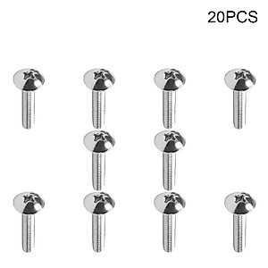 Juvielich 20Pcs M6x16mm Machine Screws Phillips Cross Truss Head Screw Fully Thread 304 Stainless Steel Round Head Screws Fasteners Bolts for Fixing Component,Industrial and Construction Fasteners