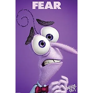 Jionk? FEAR - Inside Out Movie Poster 12 x 18" , Glossy Finish (Thick): Joy, Fear, Anger, Disgust, Sadness