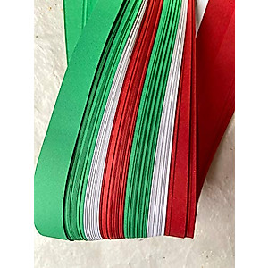 1" Red, Green, White Holiday~ Paper Strips for German, Froebel, Moravian Stars & Weaving