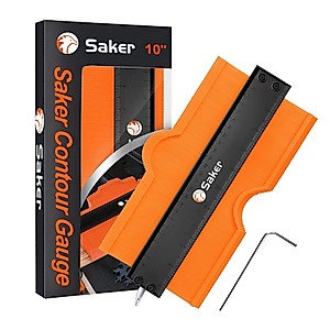 Saker Contour Gauge (10 Inch Lock) Profile Tool- Adjustable Lock-Precisely Copy Irregular Shape Duplicator -Irregular Welding Woodworking Tracing - Must Have Tool for DIY Handyman, Construction