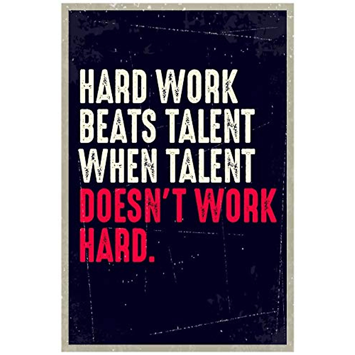 JSC163 Hard Work Beats Talent When Talent Doesn't Work Hard Poster | 18-Inches by 12-Inches | Premium 100lb Gloss Poster Paper