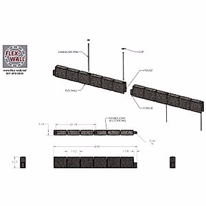 Garden Elements True Form Outdoor Decorative Flex-Wall Resin Edging for Gardens, Playgrounds, Plastic Life-Like Cobblestone Landscape Lawn Borders, 4 Foot Section (Pack of 4)