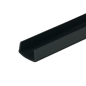 Outwater Plastics Black 5/8'' Styrene Plastic U-Channel/C-Channel 72 Inch Lengths (Pack of 10 Pieces, 60 feet Total)