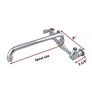 AA Faucet 8" Commercial Duty Wall Mount NO Lead Faucet with 10" Swivel Spout NSF AA-710G