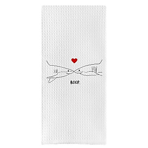 DOTAIN Funny Cute White Sharks Ocean Boop Waffle Weave Dish Towel Cloth Decor,Ocean Shark Themed Washable Dishcloth for Kitchen Bathroom Washing Drying Cleaning(24x16inch)