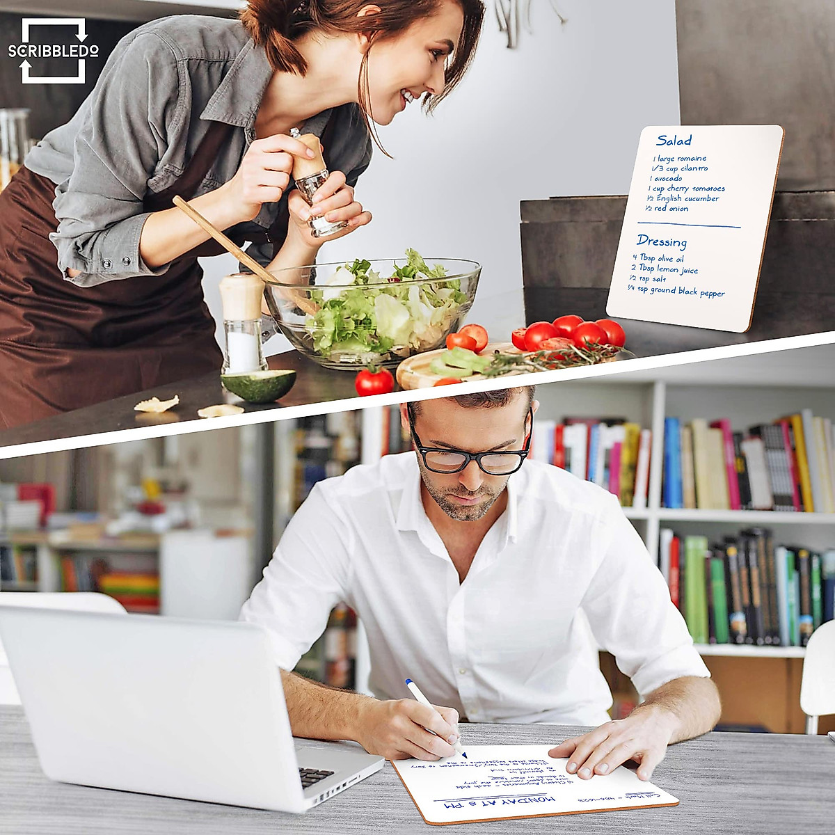 Scribbledo Small White Board Dry Erase Mini Whiteboard 9x12 Inch Small Dry Erase Board Marker Board Dry Erase Lapboards Handheld Personal White Boards for Students Small Whiteboard Office Kitchen