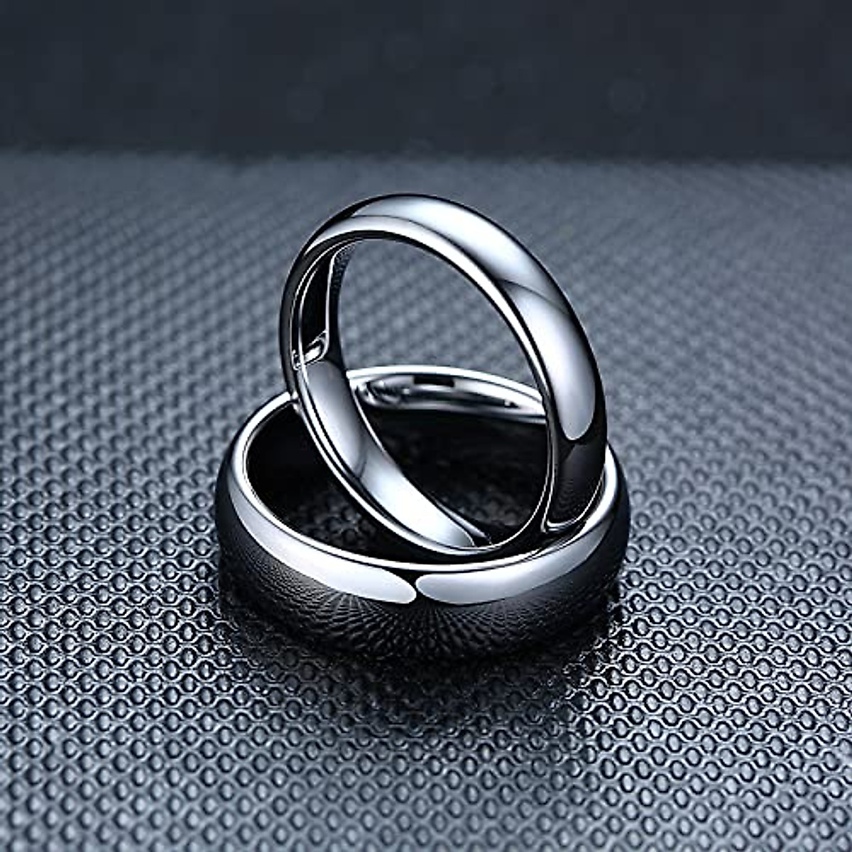 MZZJ Custom Inside Her Weirdo & His Crazy Couple Ring Set 6MM Polish Finish Tungsten Carbide Domed Comfort Fit Rings Engagement Ring Wedding Band