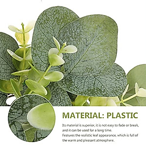 Toddmomy 6pcs Artificial Eucalyptus Leaf Wreaths Round Greenery Garland Candle Rings Layout Hanging Wreath Decoration for Home Front Door Farmhouse