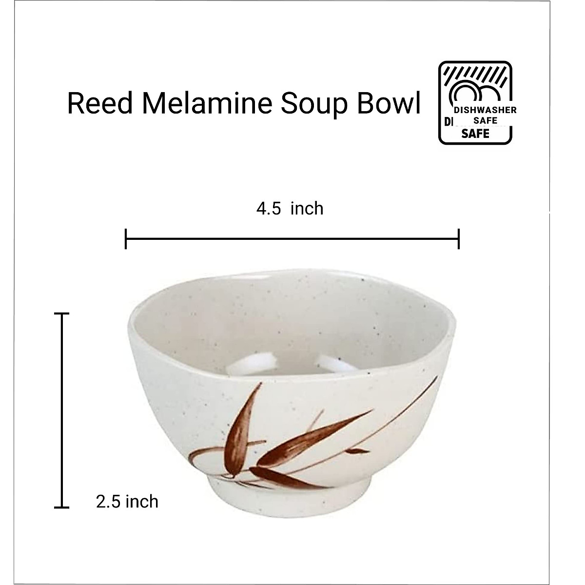 JapanBargain 2403, Set of 2 Japanese Style Soup Bowl Miso Soup Bowl Rice Bowl Snack Bowl Dessert Bowl Appetizer Bowl Salad Bowl, Beige Reed, 10 oz