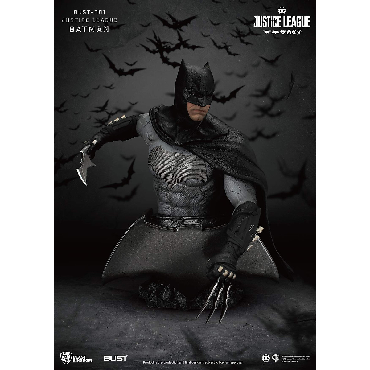 Beast Kingdom Justice League Action Bust Series: Batman PVC Bust Multicolor 6 inches