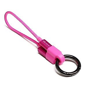 Tera Grand - Apple MFi Certified Keychain Braided Lightning Cable for iPhone 14/13/12/11 Pro Pro Max Plus Mini, SE XS Max XR X, 8/7/6 Plus, iPad, AirPods, Pink