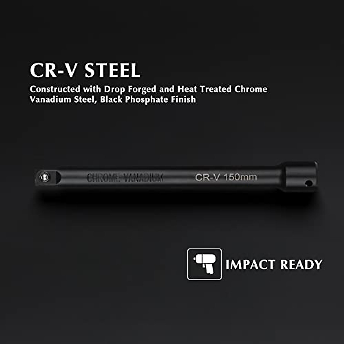 EMENTOL 9PCS Impact Extension Bar Set, 1/4", 3/8" and 1/2" Drive Socket Extension Set, CR-V Steel, Ext. bar