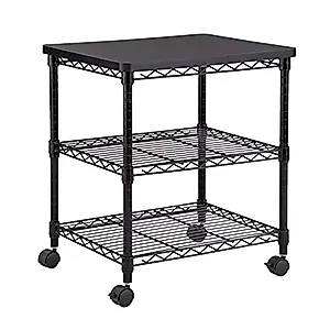 Safco Products Deskside Wire Machine Stand 5207BL, Holds up to 200 lbs.,Black
