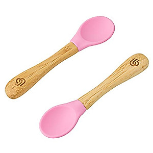 bamboo bamboo ® Baby Feeding Spoons with Soft Curved Silicone Tips for Toddlers and Infants