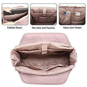 Fasrom Teacher Bag for Work Women, Large Utility Tote Bag with Laptop Compartment for Teacher Essentials (Empty Bag Only), Pink