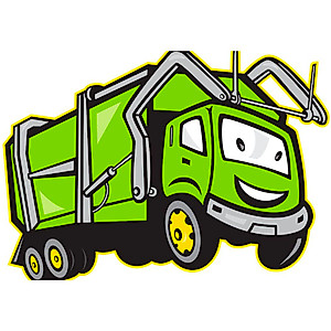 CafePress Garbage Rubbish Truck Cartoon Rectangle 6"x4" Wood Ornament